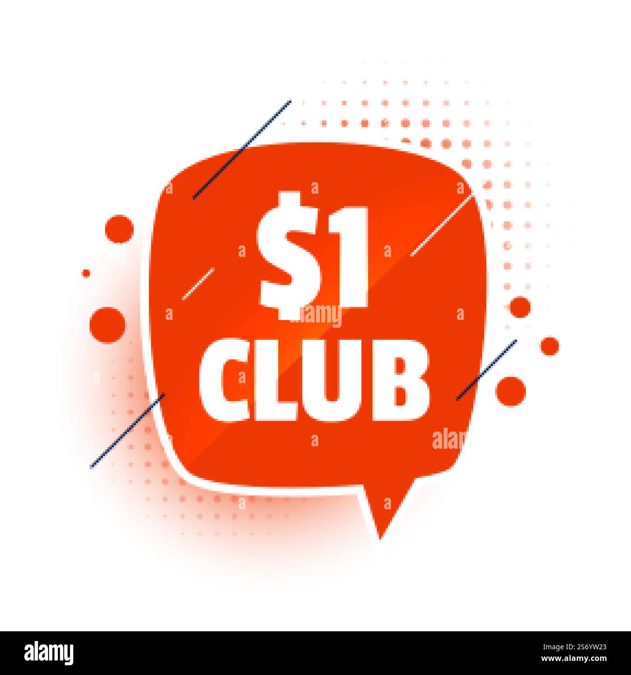 dollar one club banner in chat bubble style Stock Vector Image & Art ...