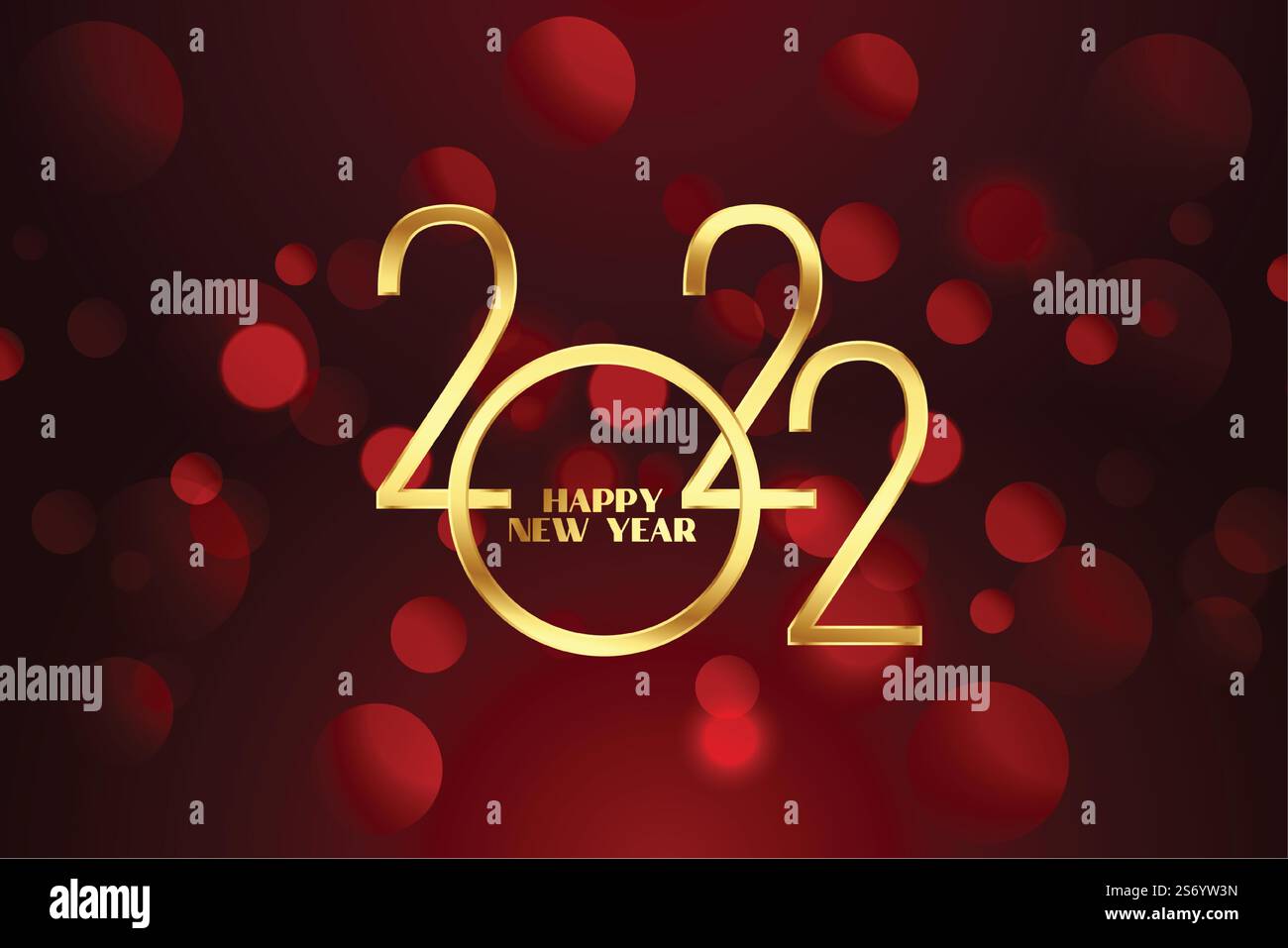 royal red background with golden 2022 new year text Stock Vector Image ...