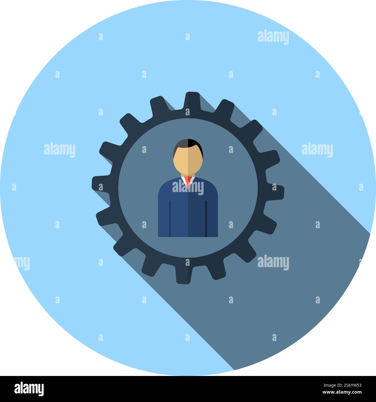 Teamwork Icon. Flat Circle Stencil Design With Long Shadow. Vector ...