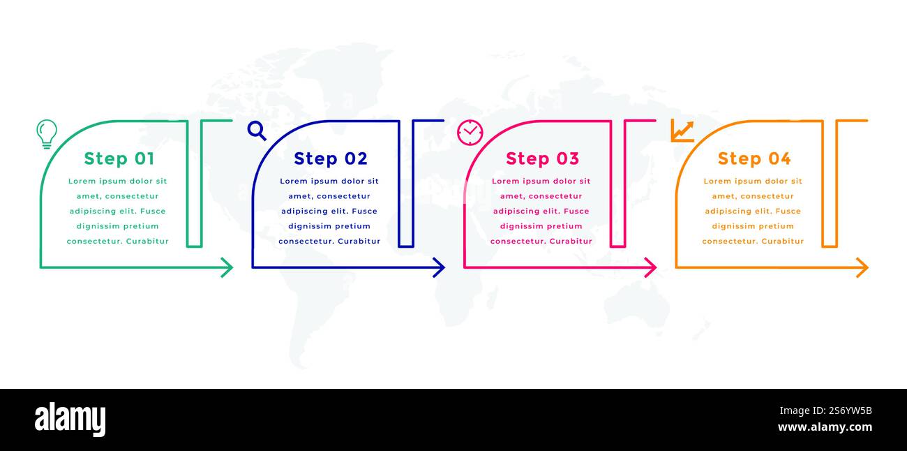 line style infographic four steps template Stock Vector Image & Art - Alamy