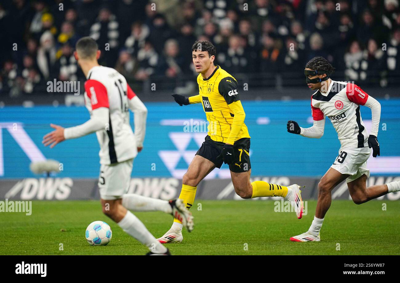 January 17 2025: Giovanni Reyna of Borussia Dortmund controls the ball ...