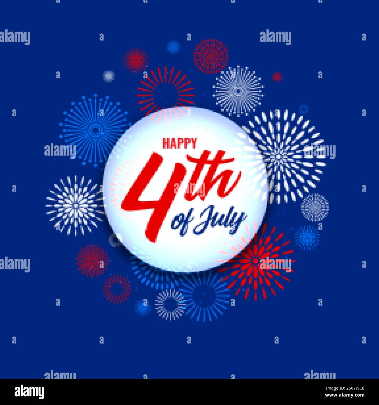 4th of july independence day fireworks background Stock Vector Image ...