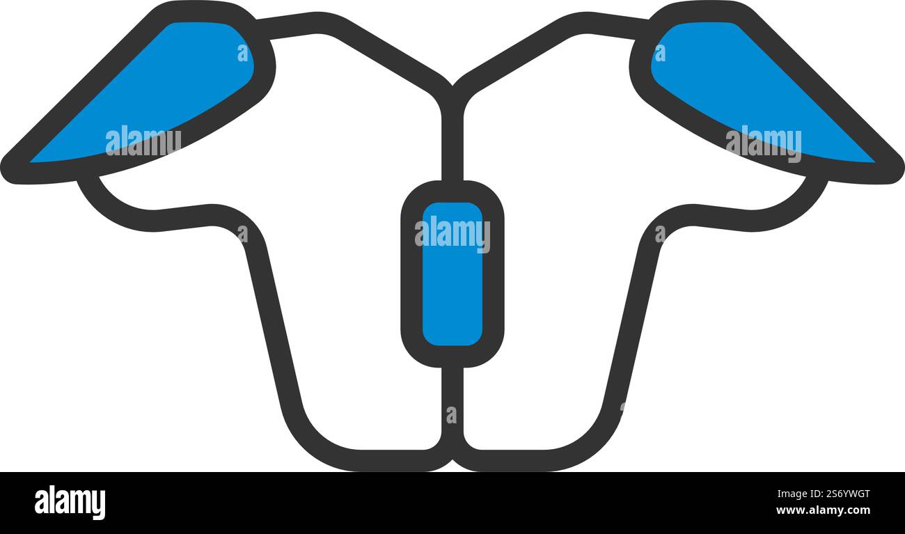 American Football Chest Protection Icon. Editable Bold Outline With ...