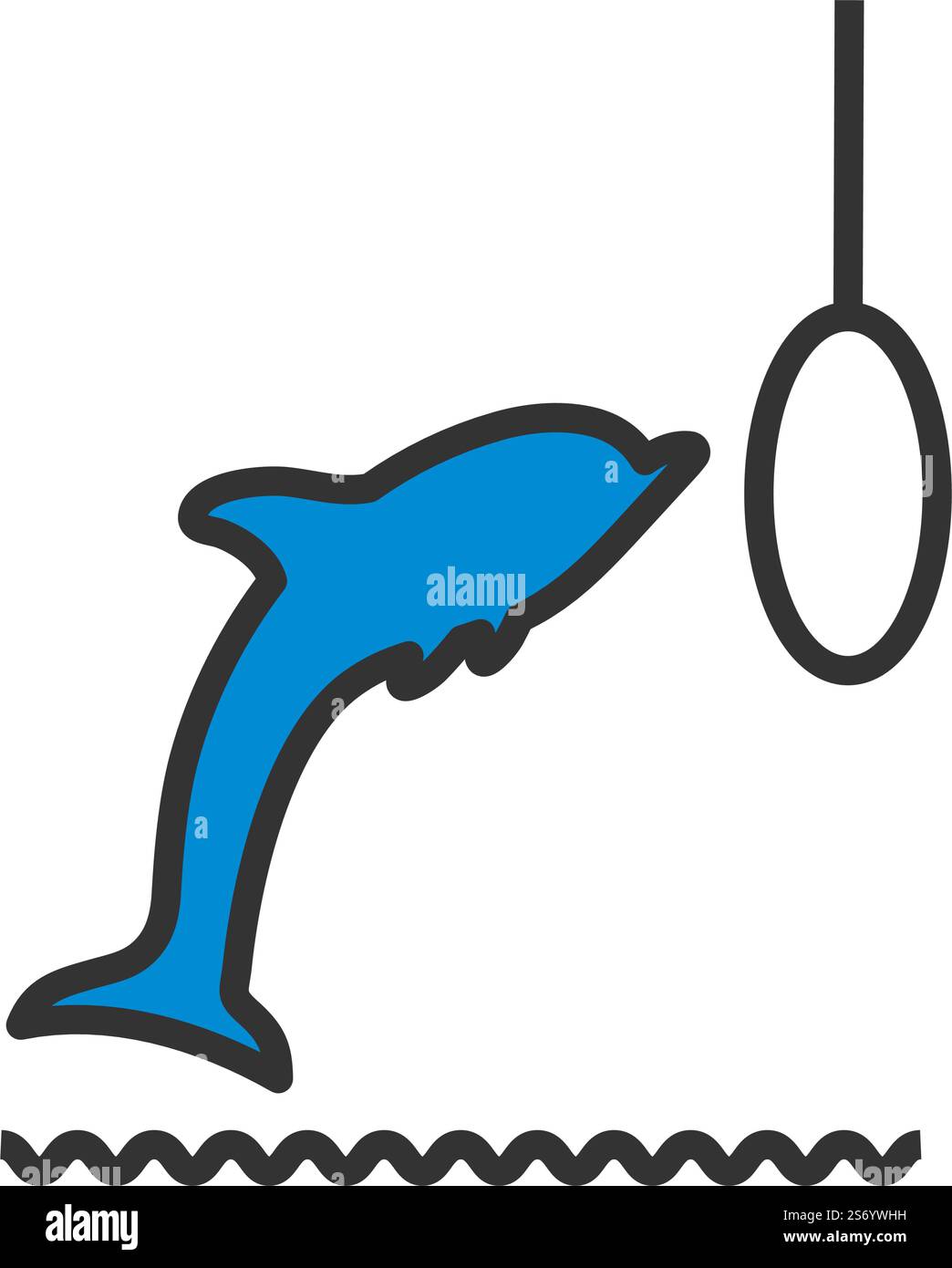 Jump Dolphin Icon. Editable Bold Outline With Color Fill Design. Vector ...
