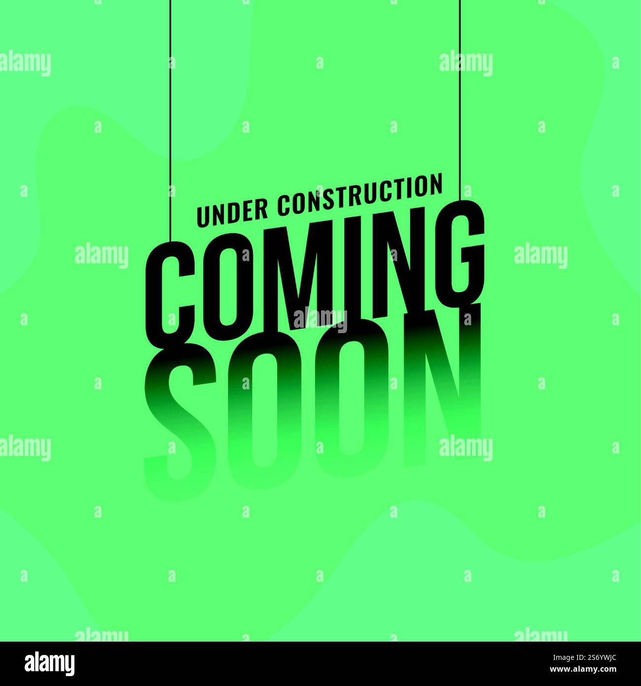 coming soon under construction hanging text background Stock Vector ...