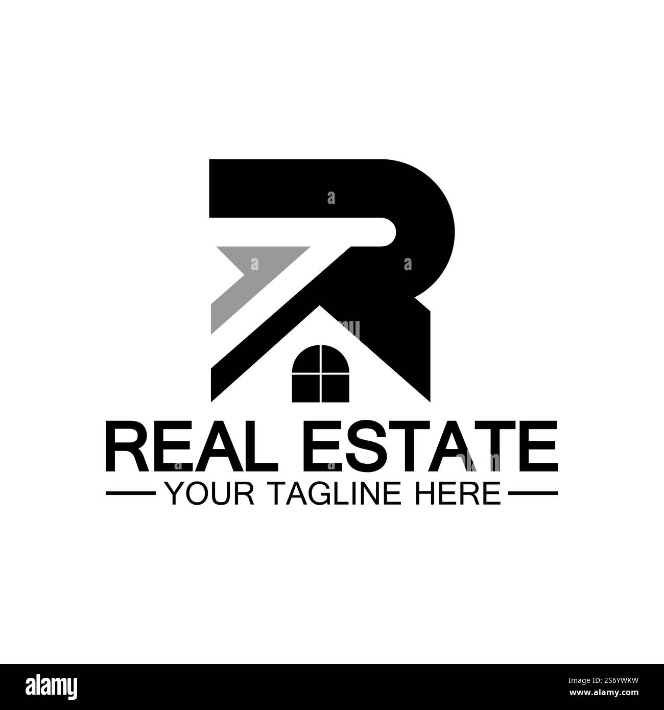 Initial letter R real estate and house logo design vector illustration ...