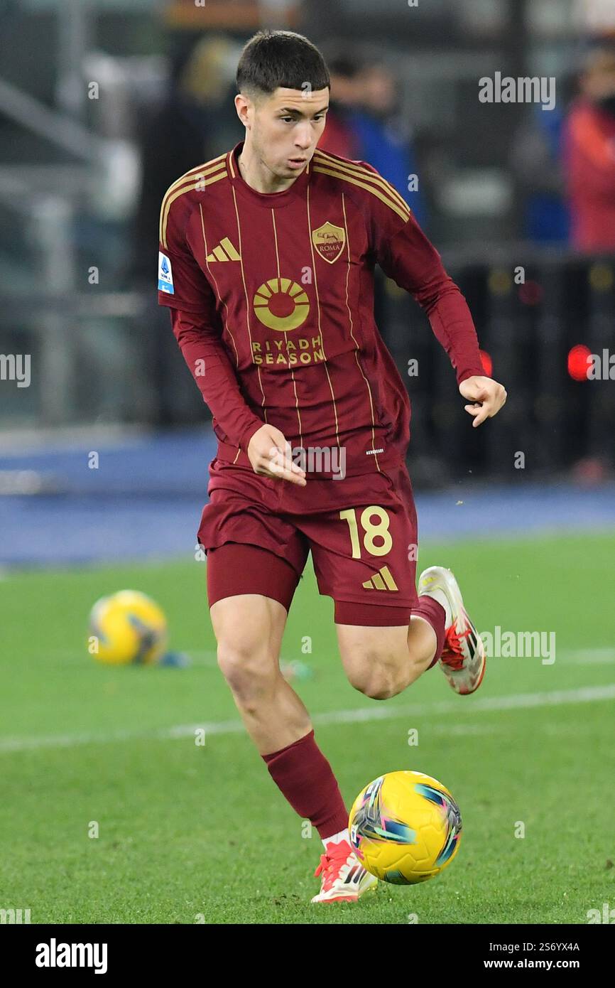 Rome, Lazio. 17th Jan, 2025. Matias Soule of AS Roma during the Serie A ...