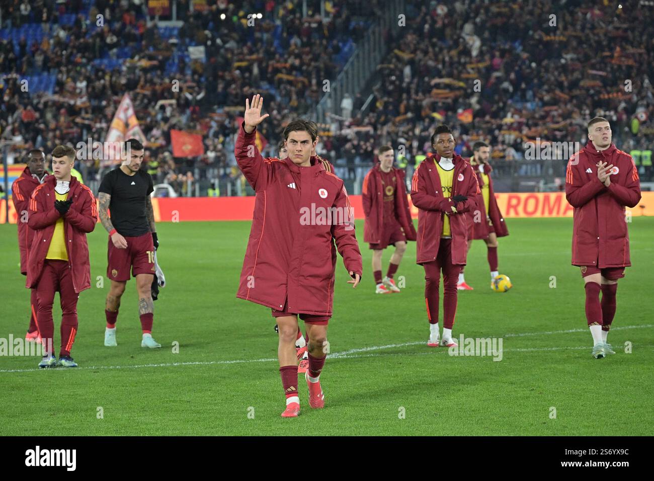 Paulo Dybala of AS Roma celebrating the victory at the end of the match ...