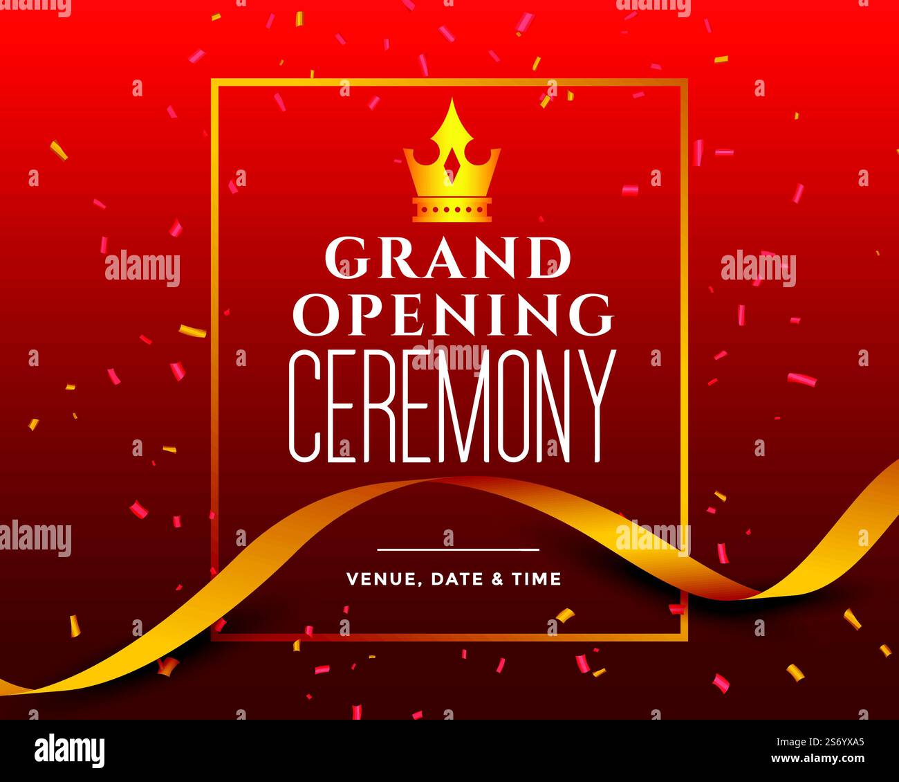 grand opening ceremony invitation banner template Stock Vector Image ...