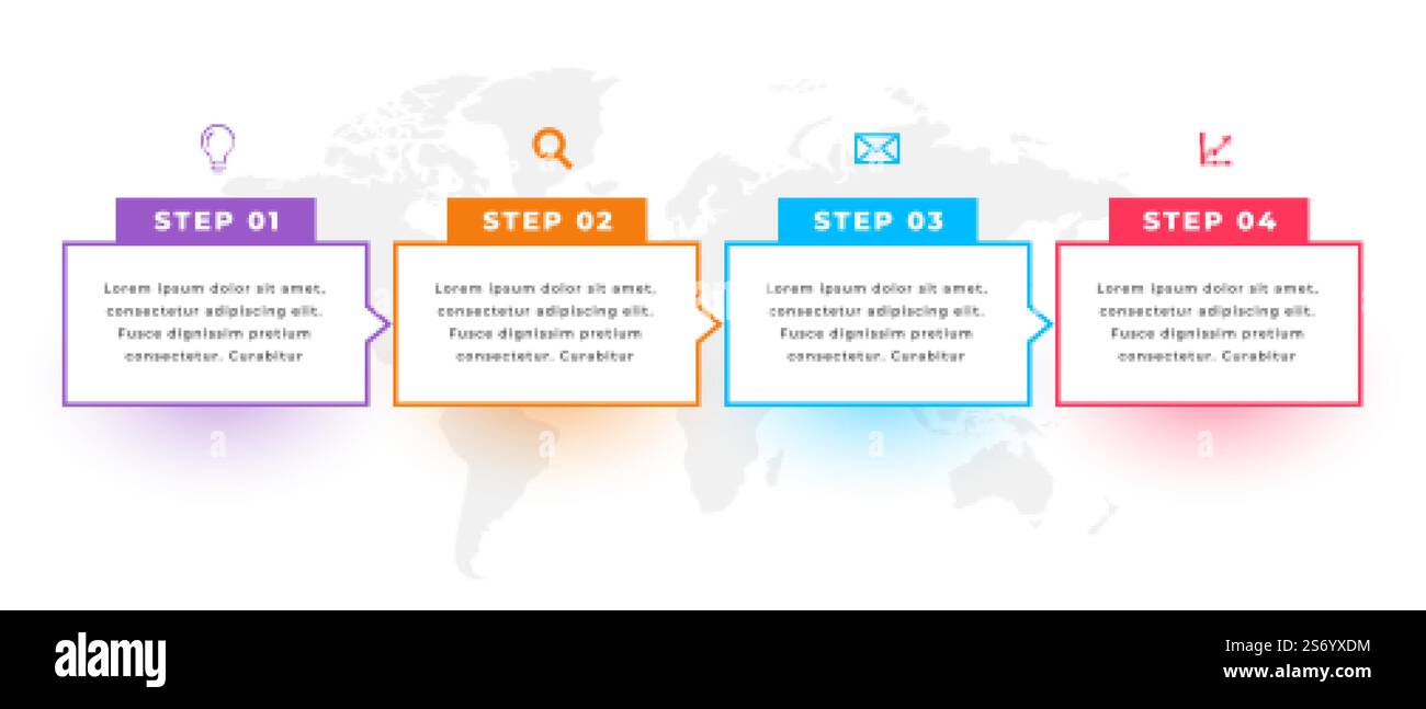 directional infographic template with four steps Stock Vector Image ...