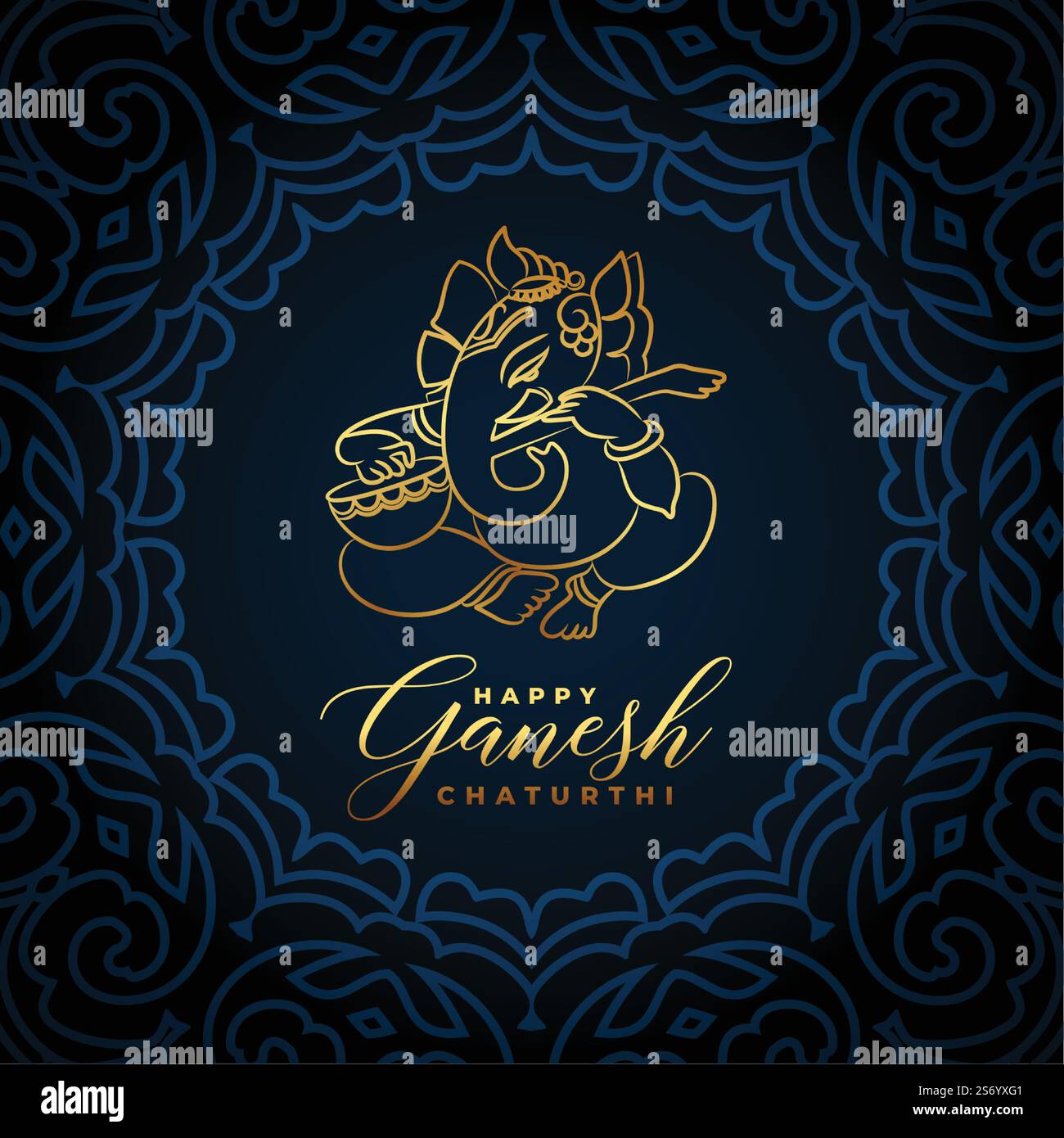 golden lord ganesha design for indian festival ganesh chaturthi Stock ...