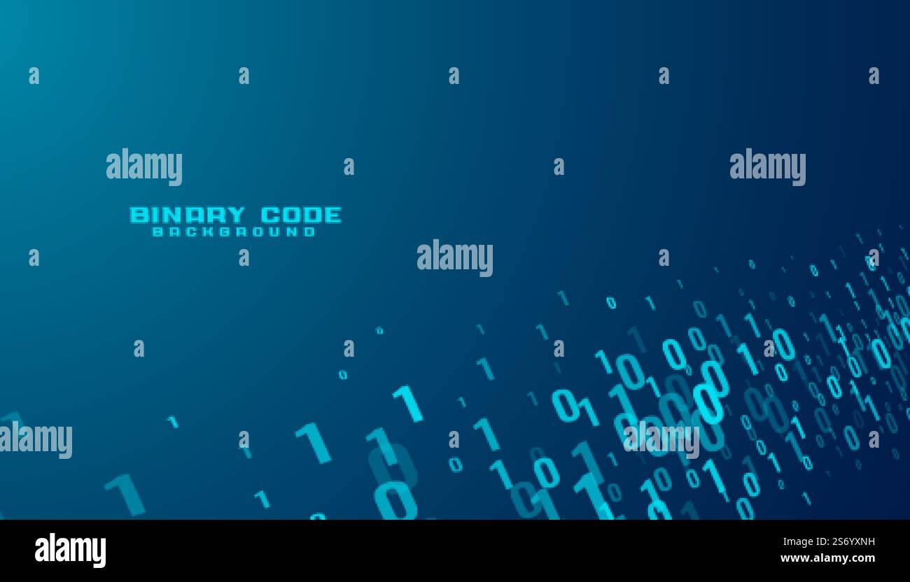 binary code numbers data stream technology background Stock Vector Image & Art - Alamy