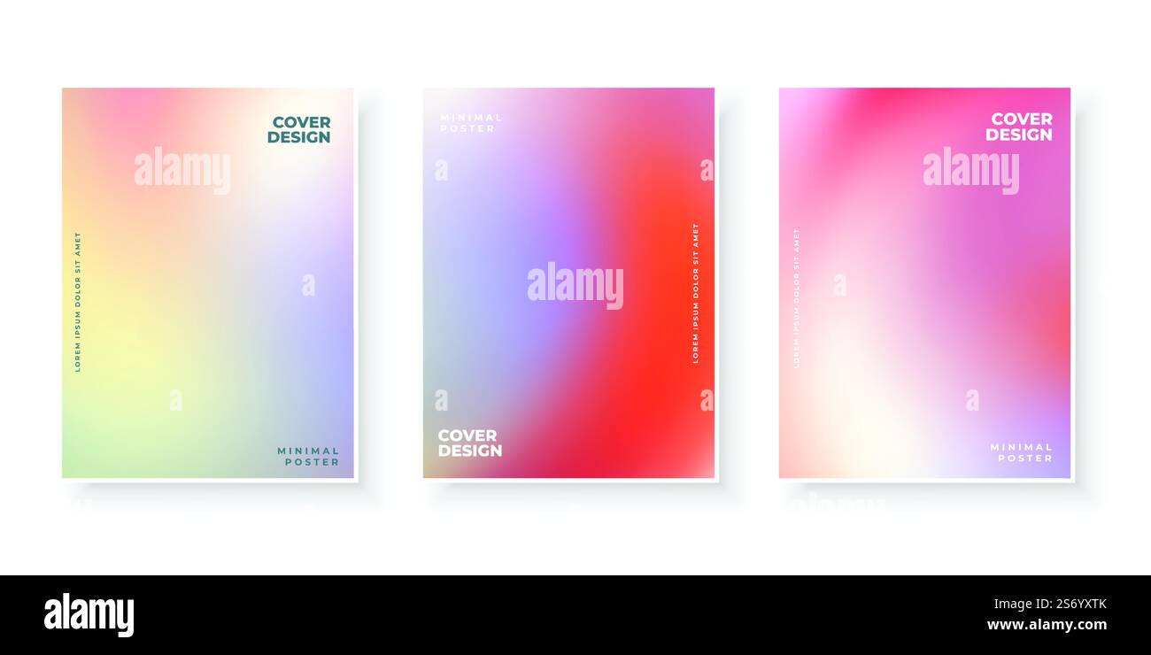 Colorful soft gradient for presentation cover design set Stock Vector ...