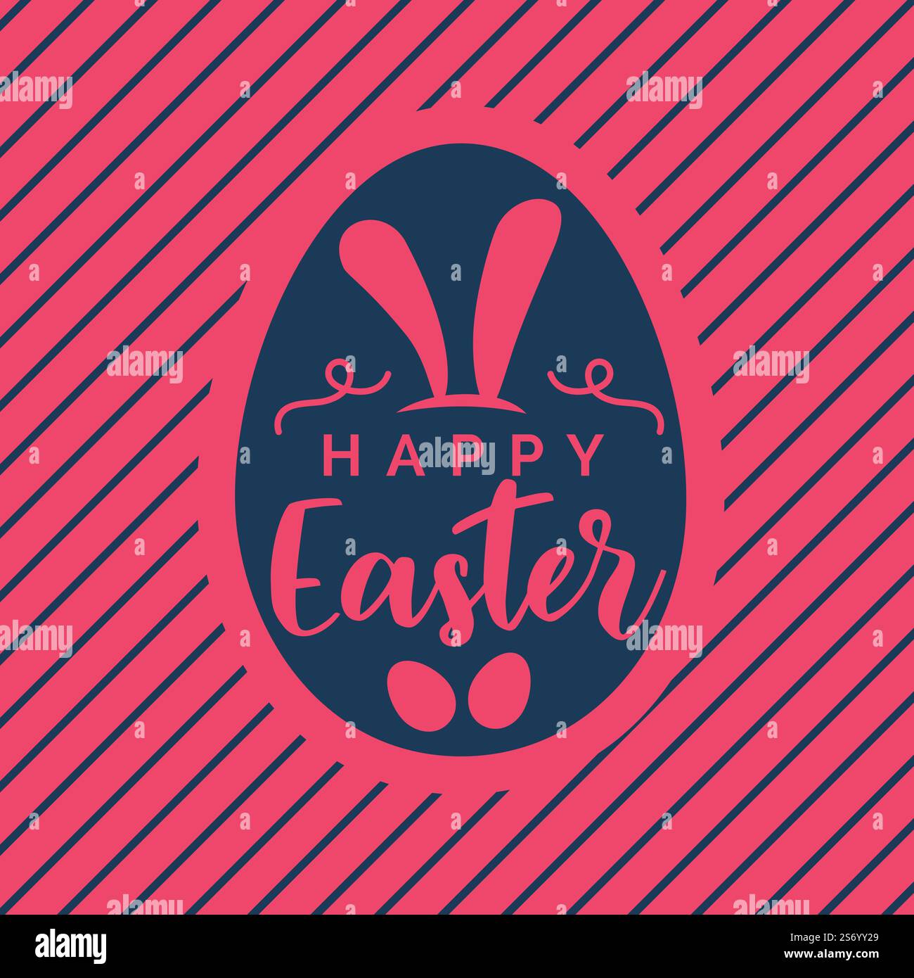 creative pink happy easter background with diagonal lines Stock Vector ...