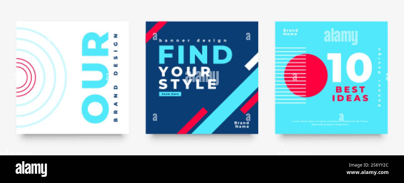 minimal style social media post template set Stock Vector Image & Art ...