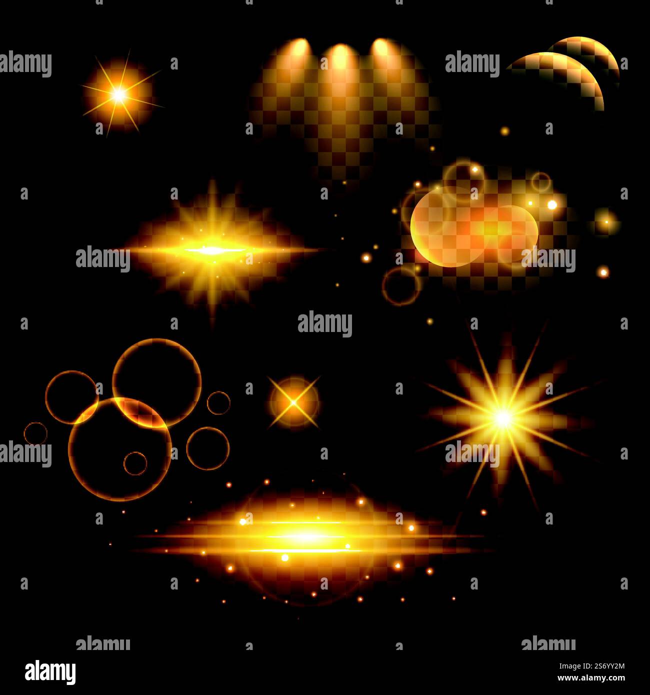 Transparent golden light effects Stock Vector Images - Alamy