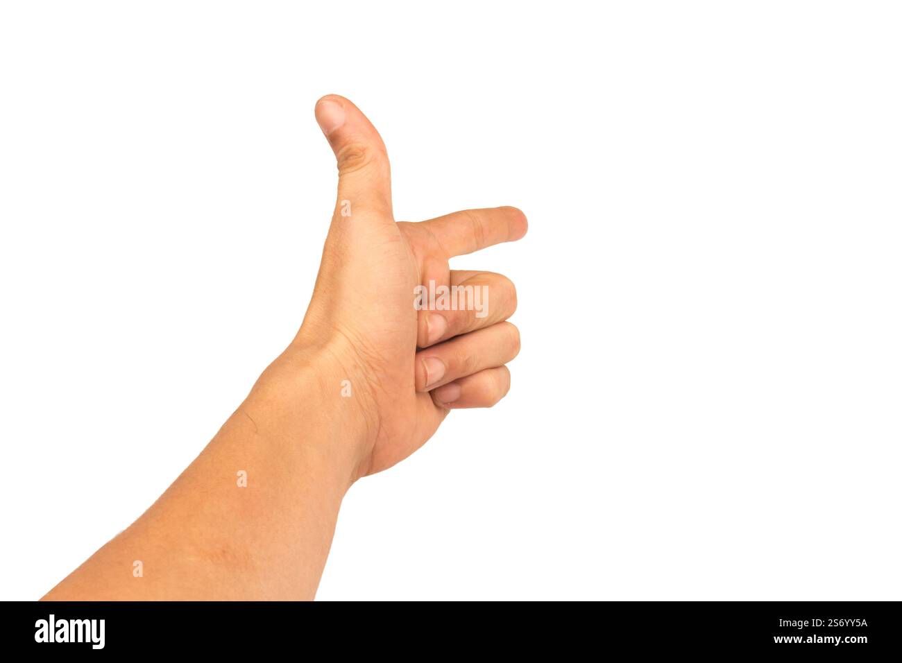 hand finger gun isolated on white background Stock Photo - Alamy