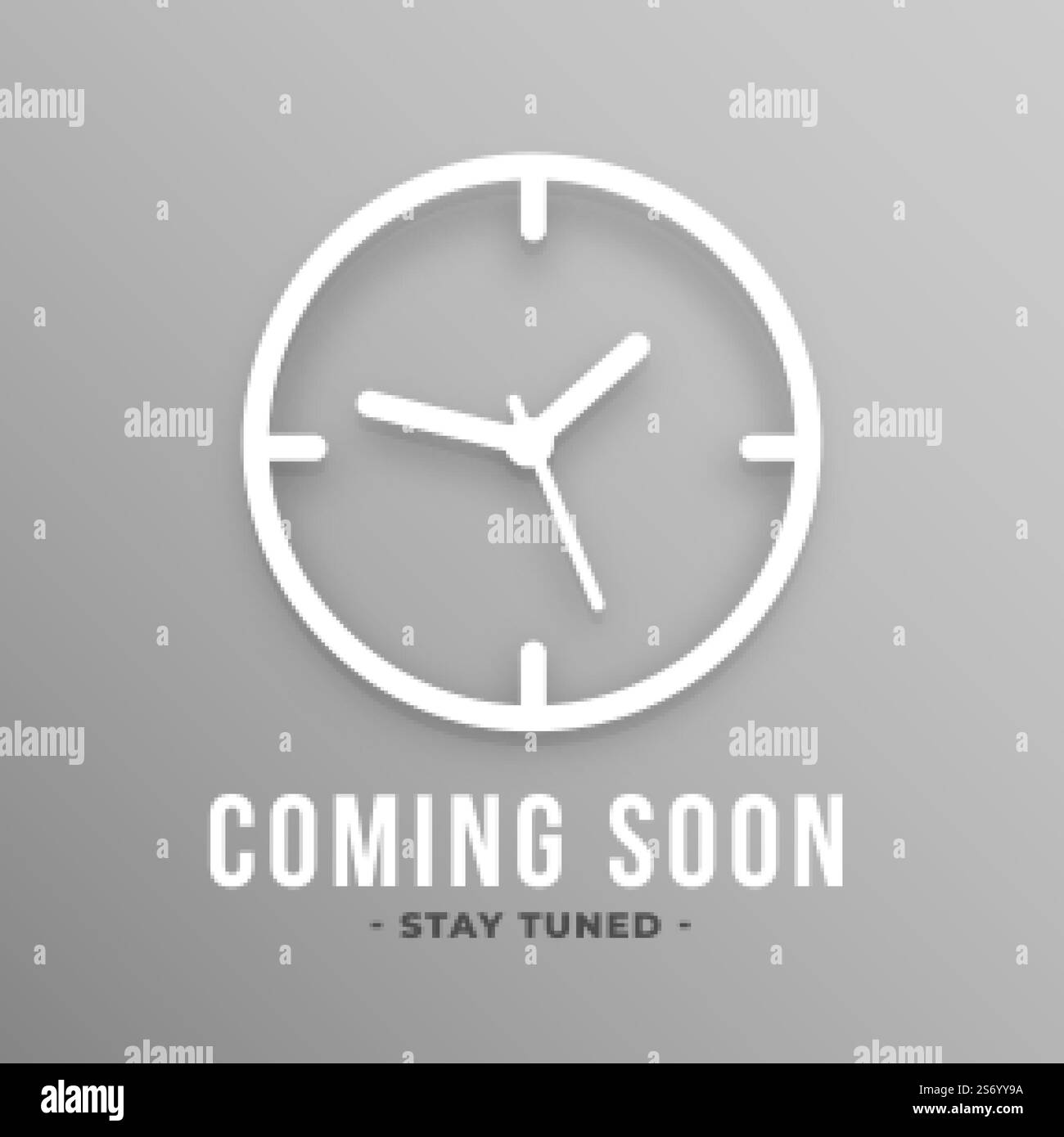 flat coming soon background with clock Stock Vector Image & Art - Alamy