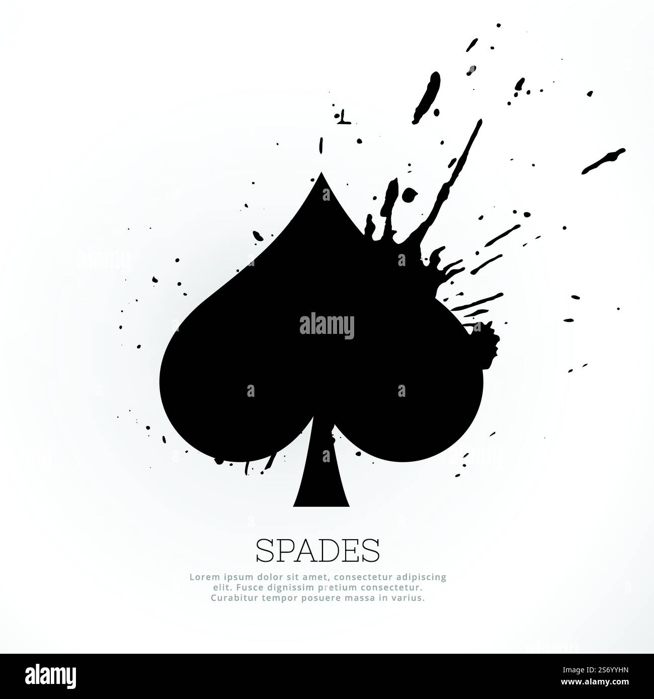 spades symbol with ink splatter Stock Vector Image & Art - Alamy