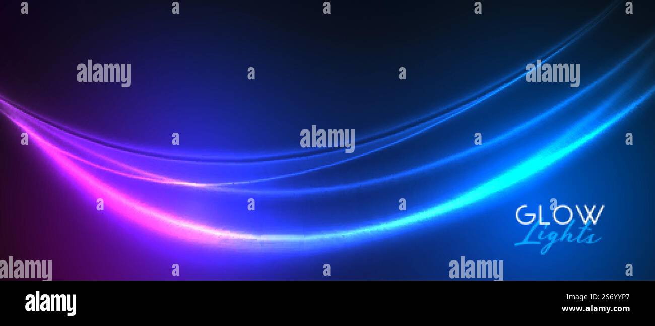 wave neon light streak banner design Stock Vector Image & Art - Alamy