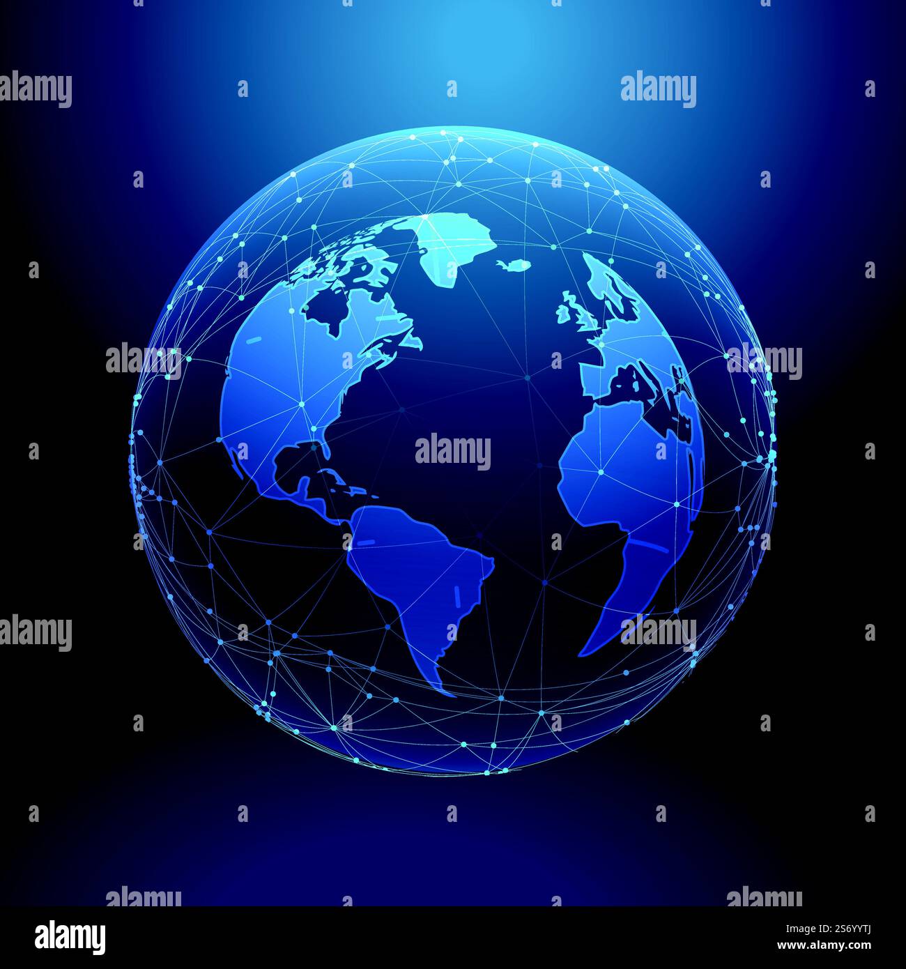 digital technology planet earth inside network lines array Stock Vector ...