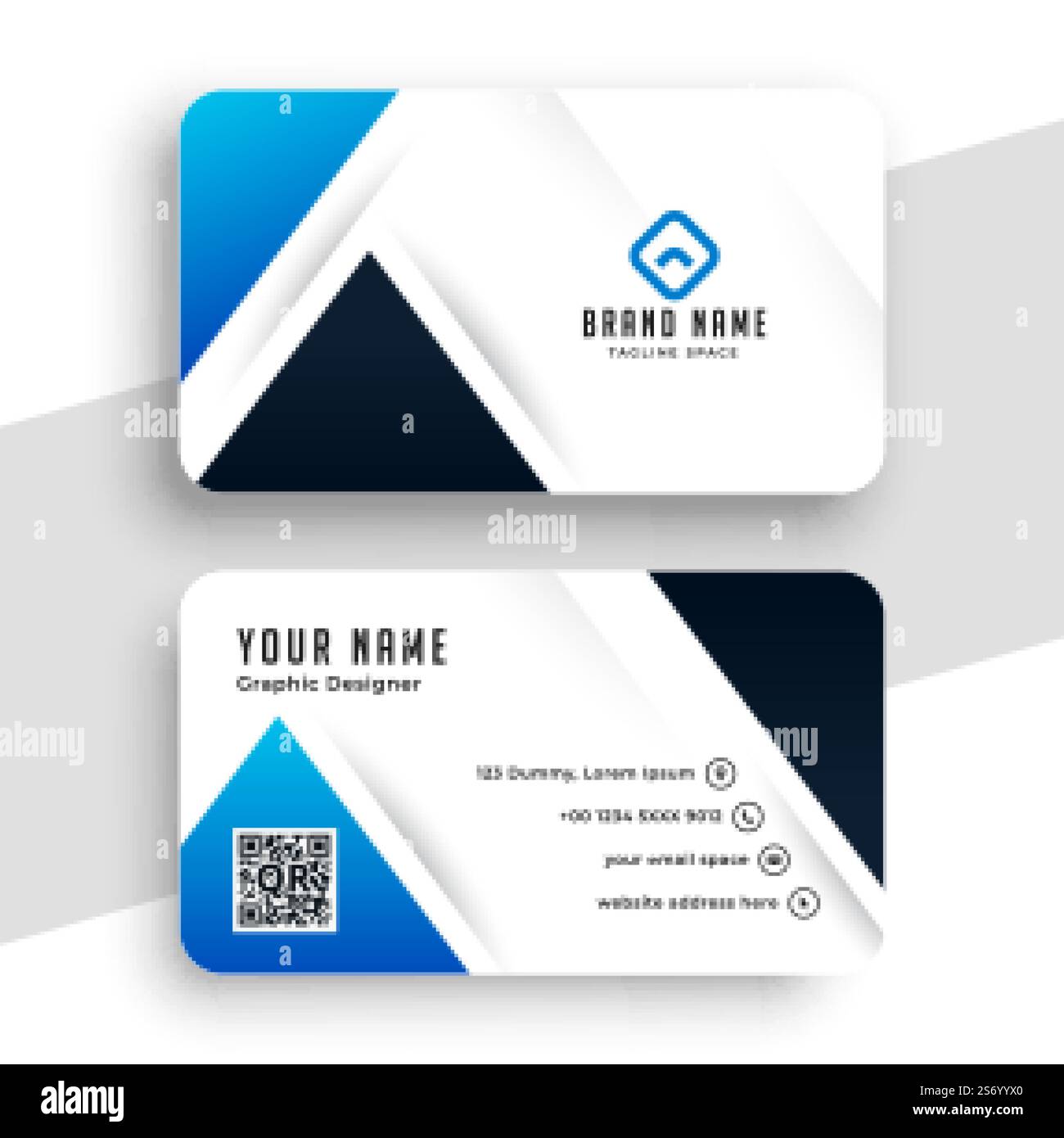 blue modern blue business card design template Stock Vector Image & Art ...