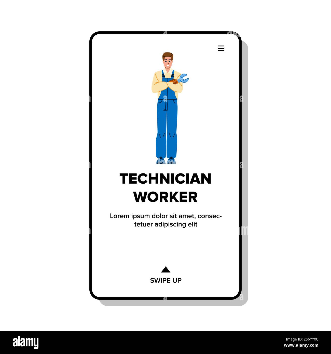 Young female engineer production factory Stock Vector Images - Alamy