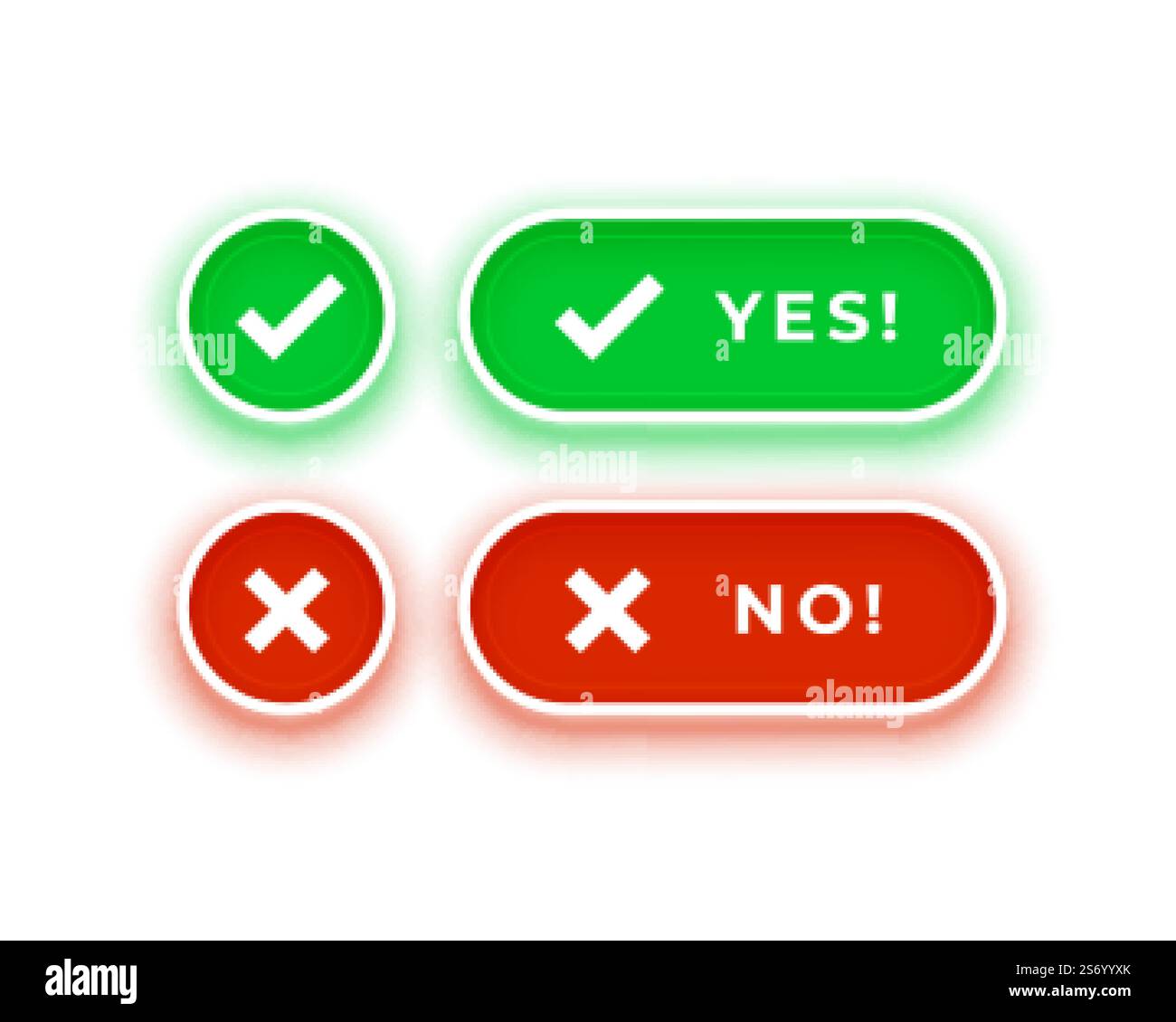 button style check and cross symbols Stock Vector Image & Art - Alamy