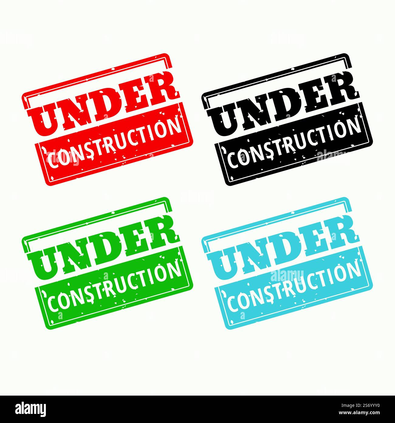 under construction sign vector in four colors Stock Vector Image & Art ...