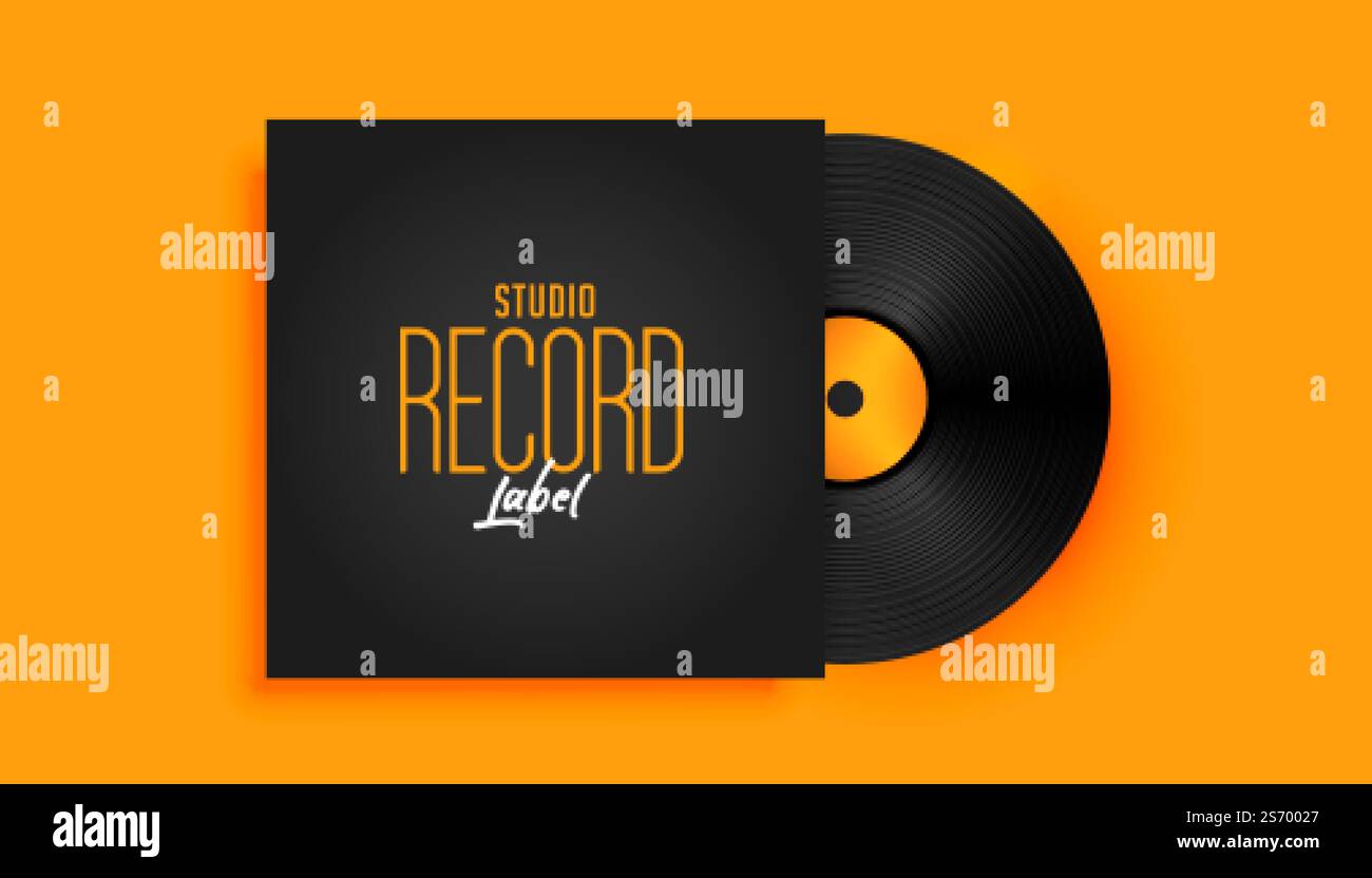 realistic music record label disk mockup Stock Vector Image & Art - Alamy