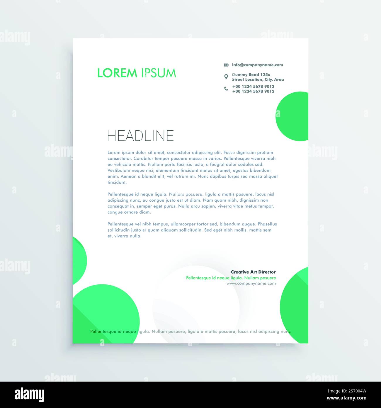 creative circles letterhead design template vector Stock Vector Image ...