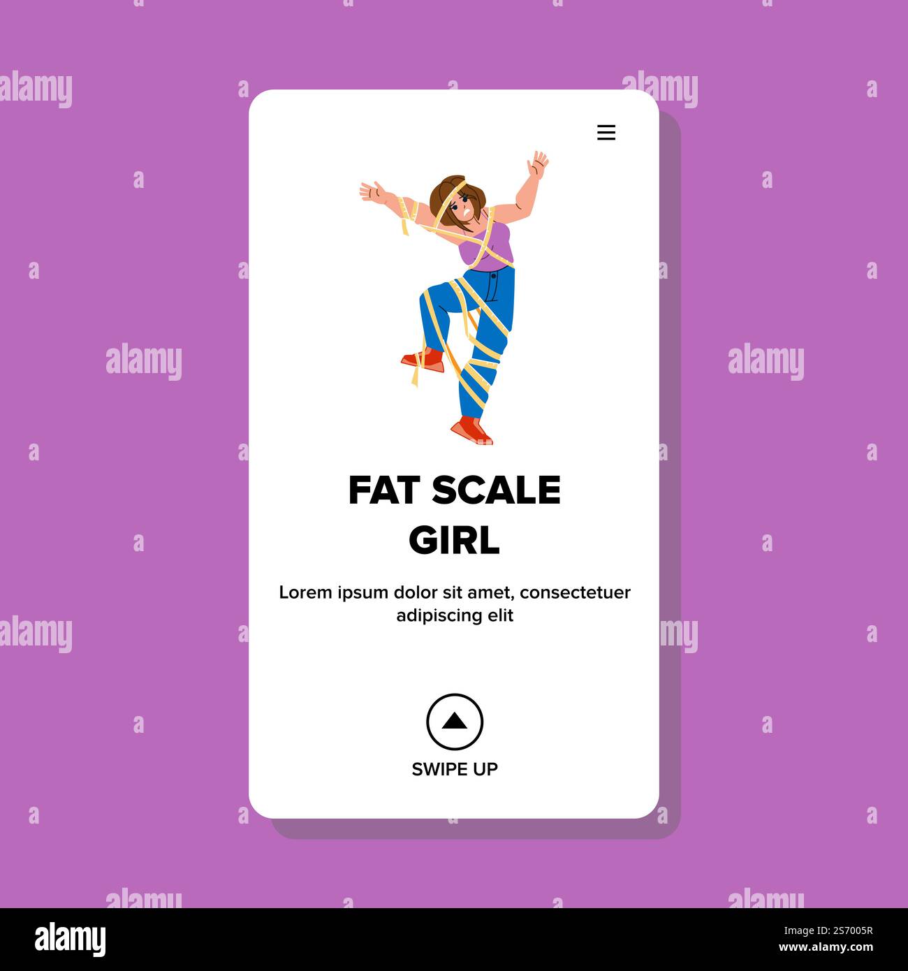 fat scale girl vector. woman diet, girl body, health lose fat scale ...