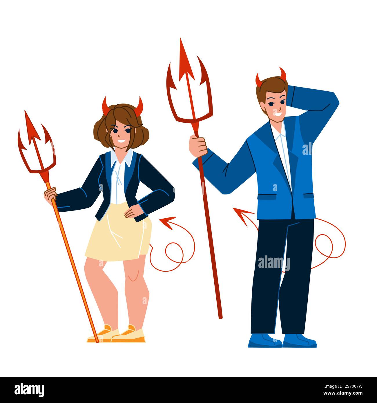 couple with umbrella vector. evil person, bad man woman, demon horror ...