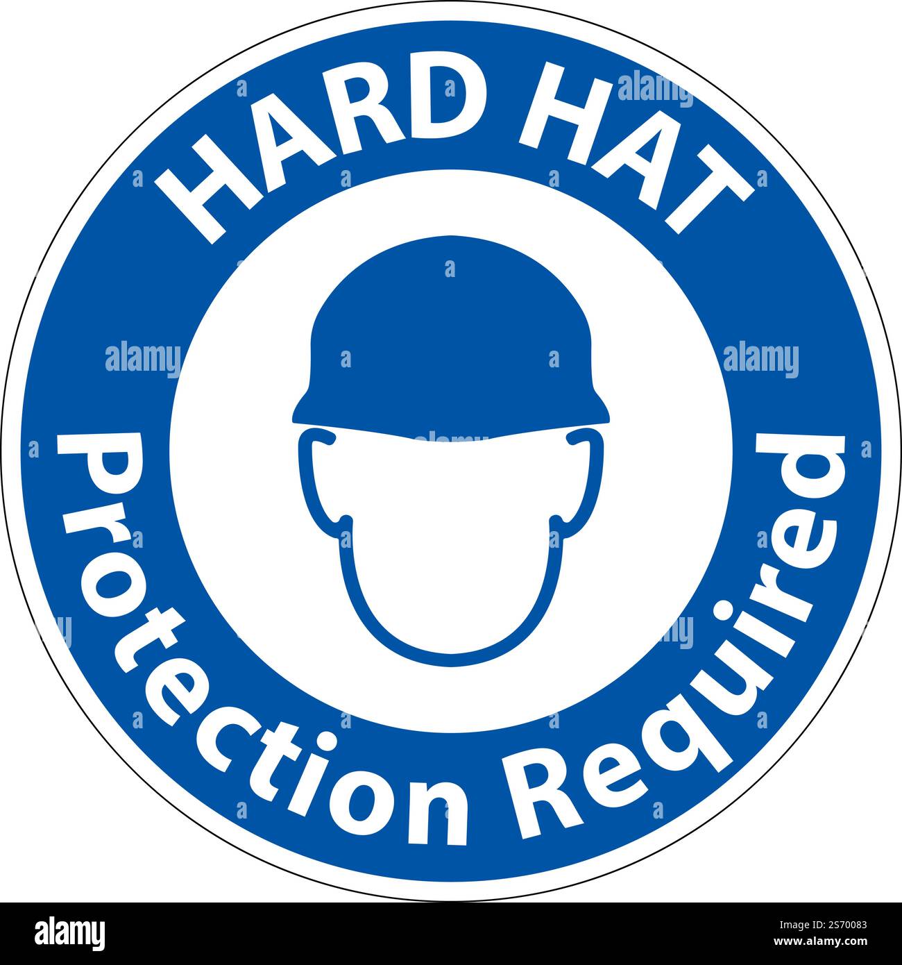 Notice Hard Hat Protection Required Sign On White Background Stock ...