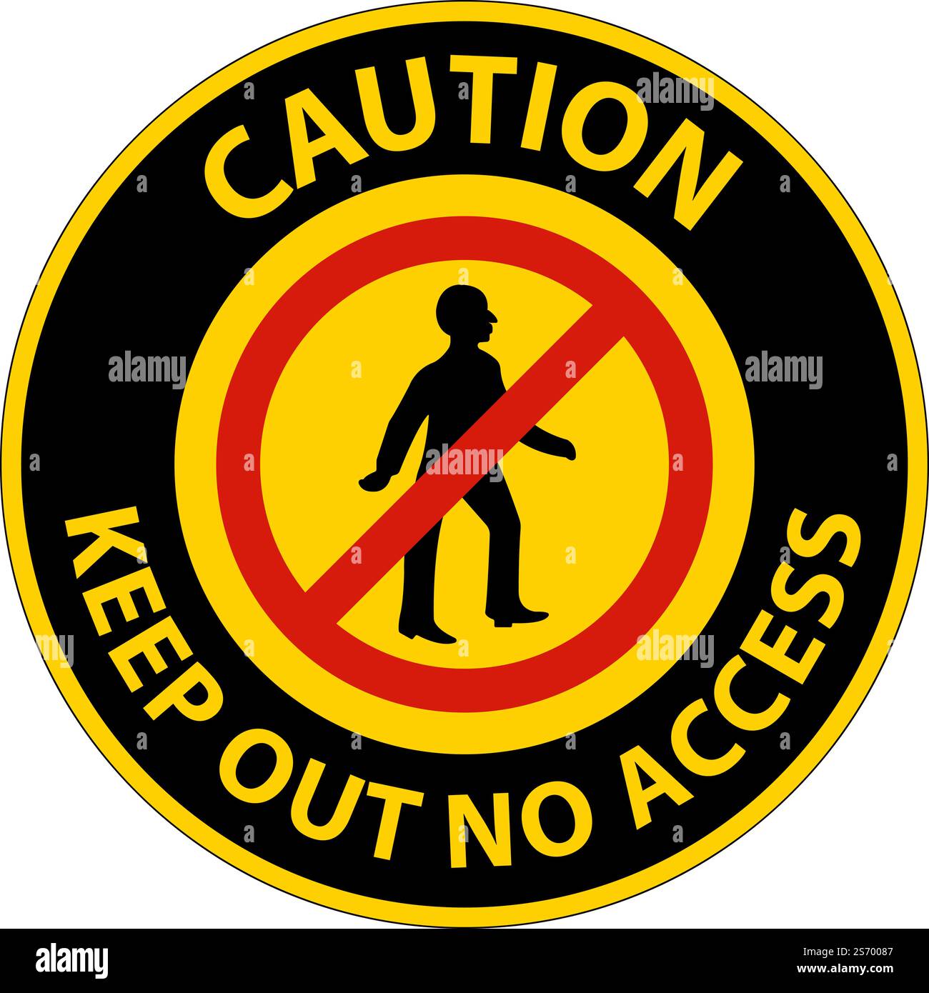Caution Keep Out No Access Sign On White Background Stock Vector Image ...