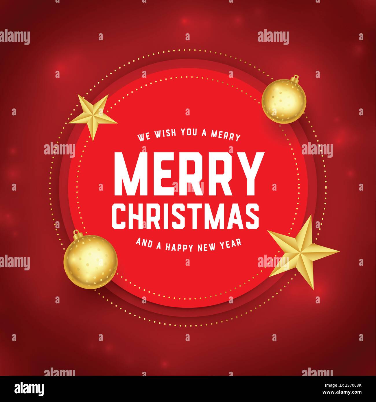 merry christmas and new year red card design Stock Vector Image & Art ...