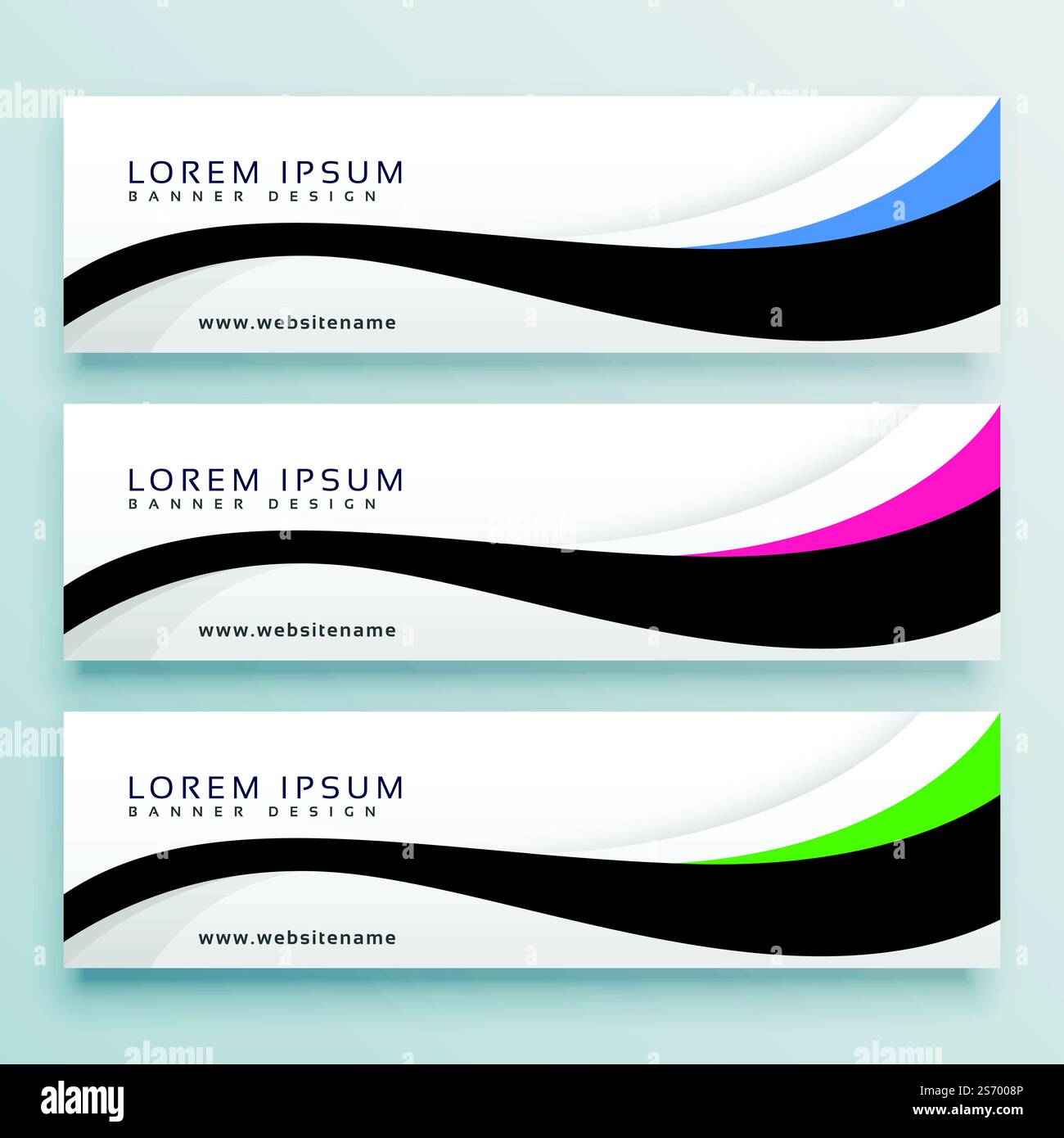 clean wavy three header banner design template Stock Vector Image & Art ...