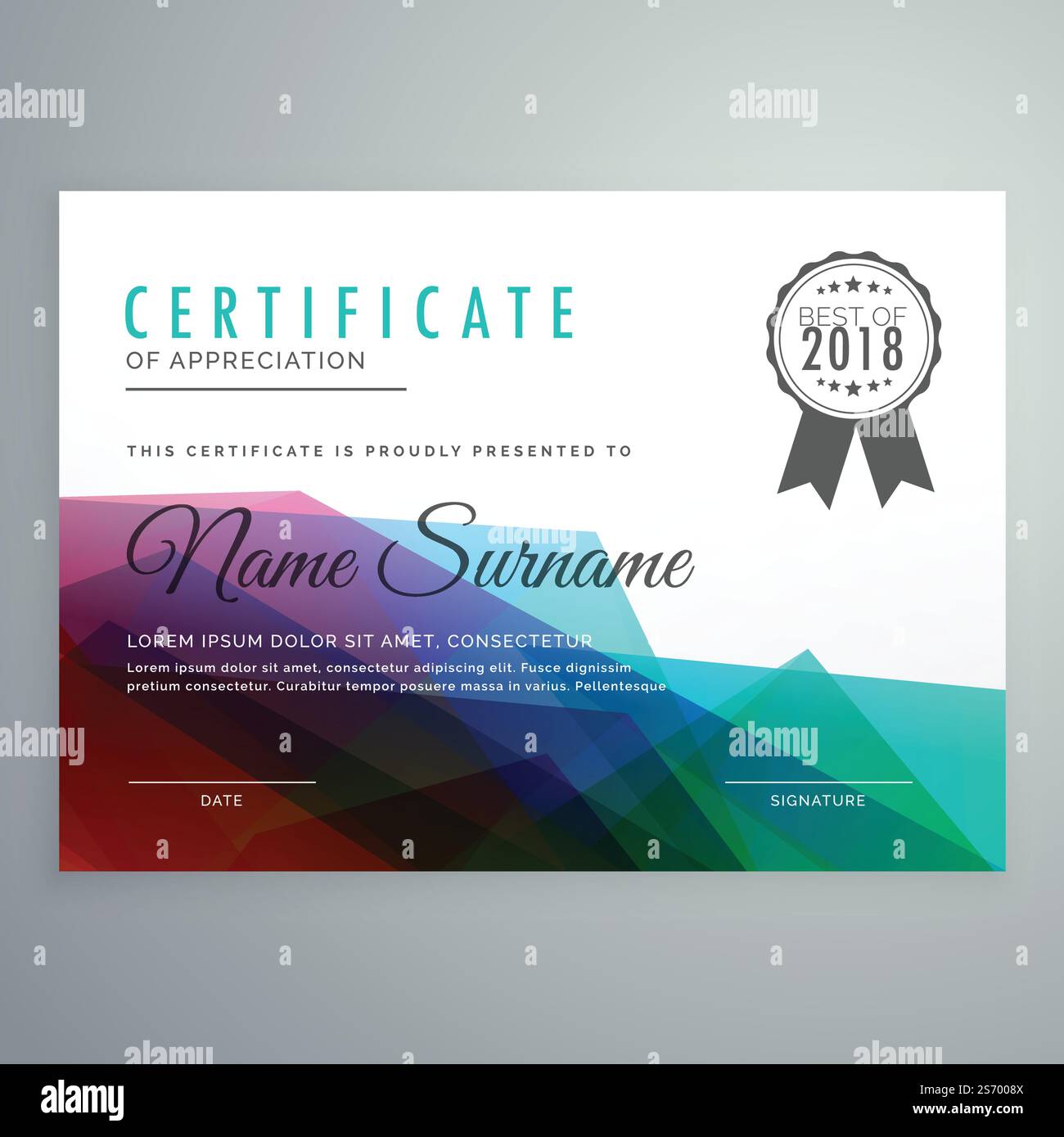 abstract colorful certificate award diploma template background Stock ...