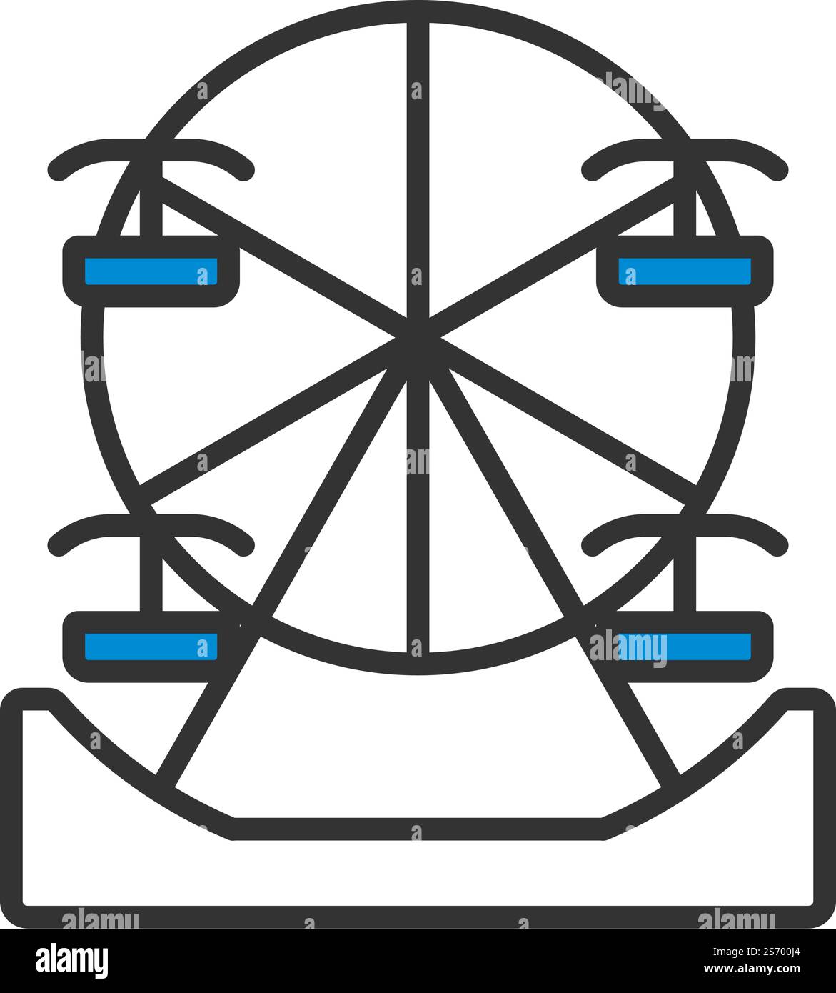 Ferris Wheel Icon. Editable Bold Outline With Color Fill Design. Vector ...