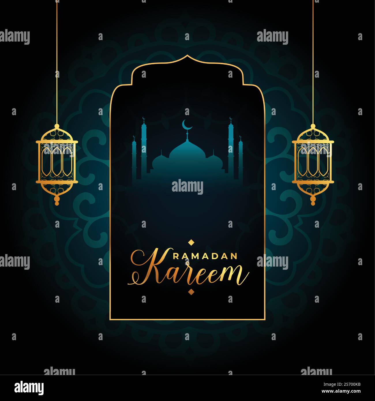 ramadan kareem blessings wishes shiny greeting Stock Vector Image & Art ...