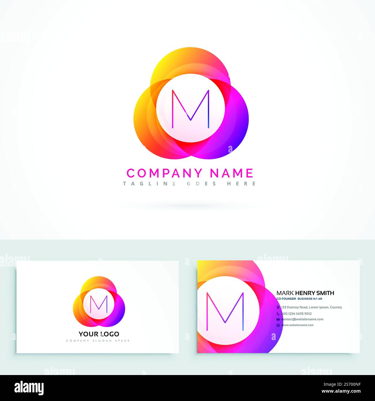 letter m logo with business card template Stock Vector Image & Art - Alamy