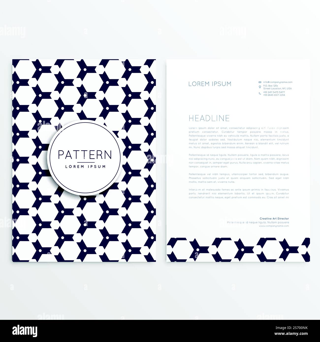 letterhead design with pattern as backdrop Stock Vector Image & Art - Alamy