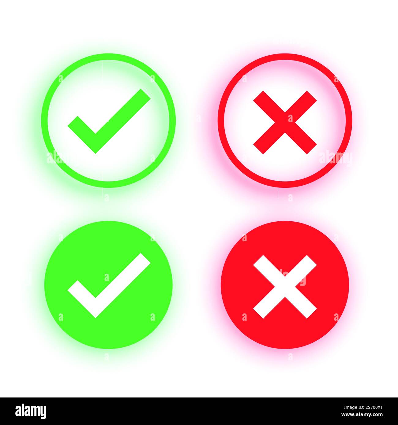 yes or no check mark cross symbol design Stock Vector Image & Art - Alamy