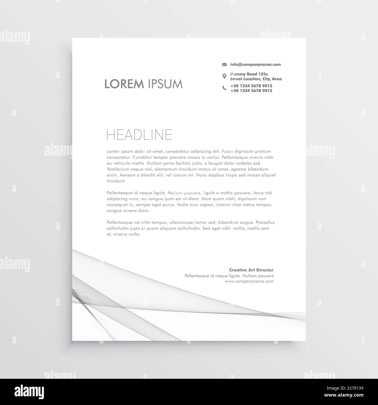 simple letterhead vector design template Stock Vector Image & Art - Alamy