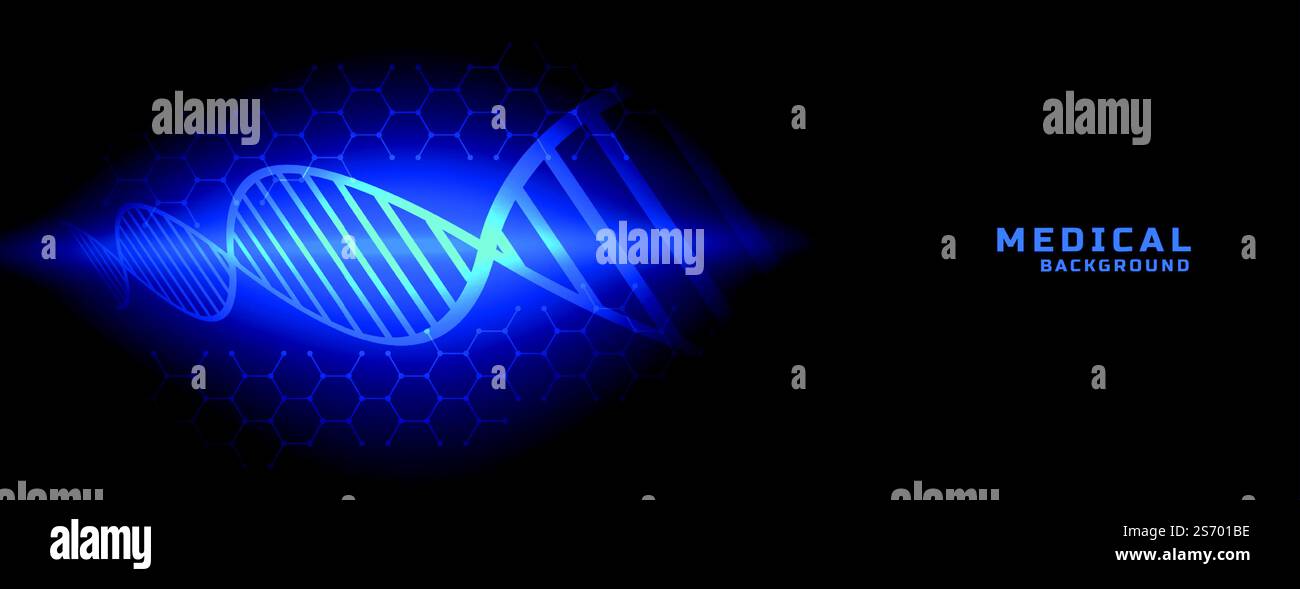 dna banner in blue medical background style Stock Vector Image & Art ...