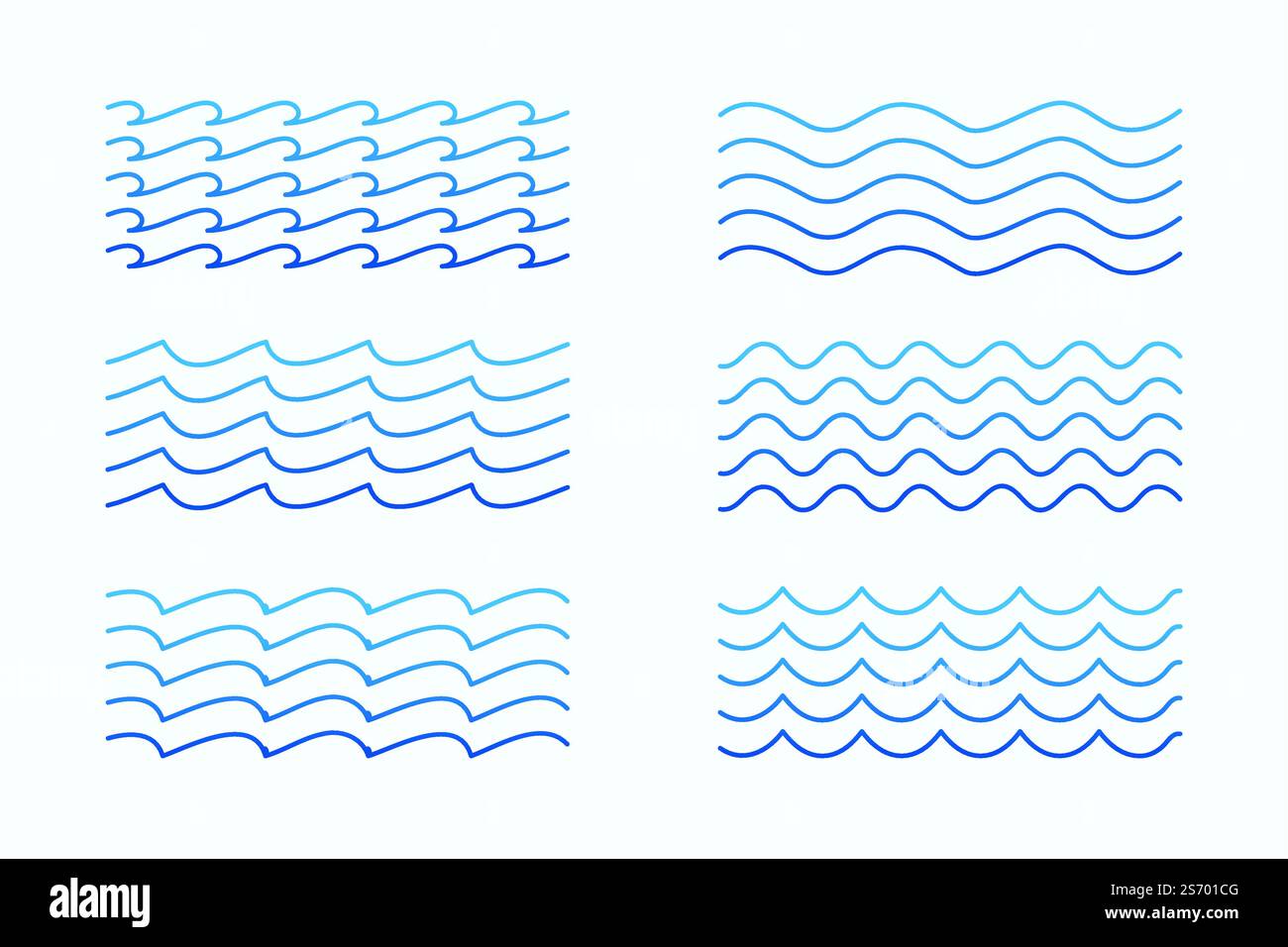 sea waves patterns set in line styles Stock Vector Image & Art - Alamy