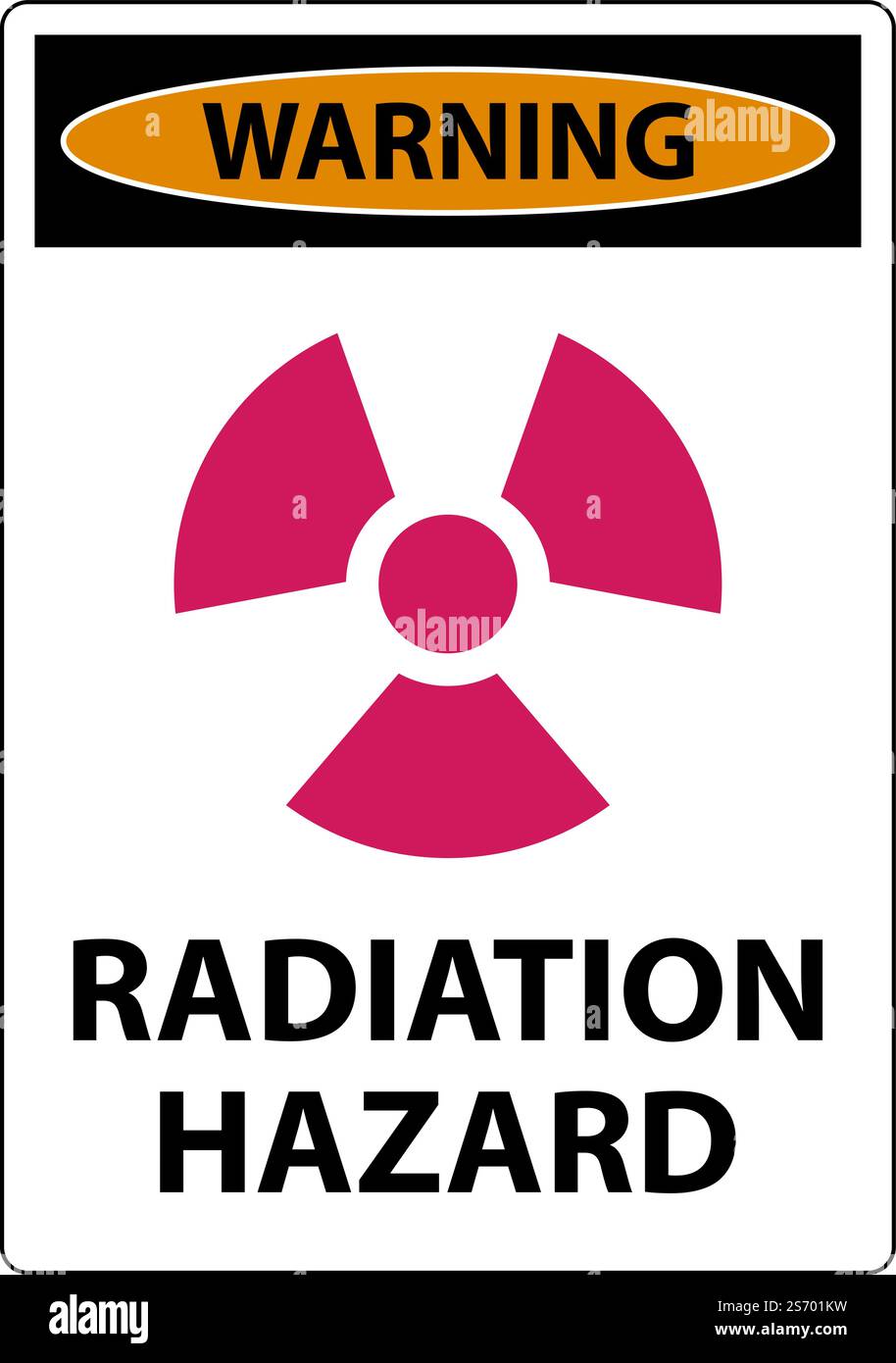 Warning Radiation Hazard Sign On White Background Stock Vector Image ...