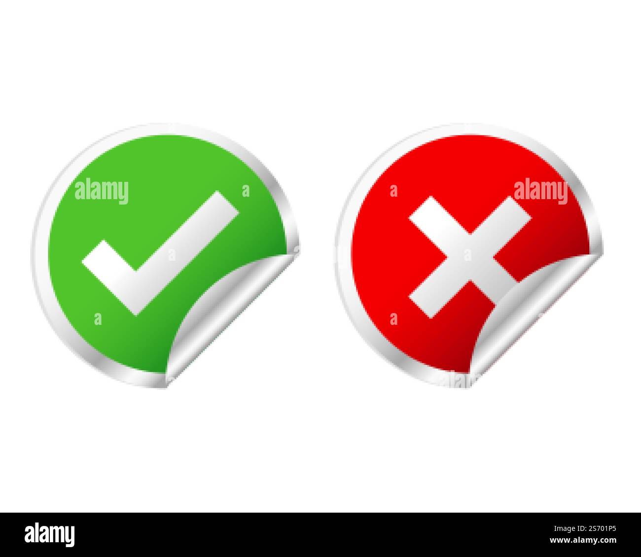 green check mark and red cross stickers Stock Vector Image & Art - Alamy