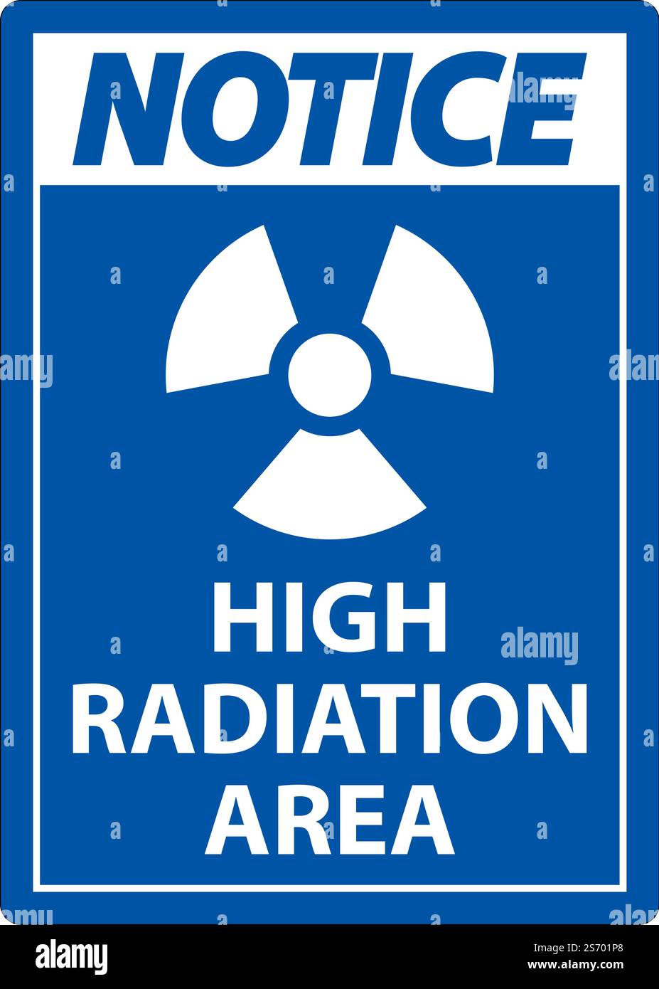 Notice High Radiation Area Sign on white background Stock Vector Image ...