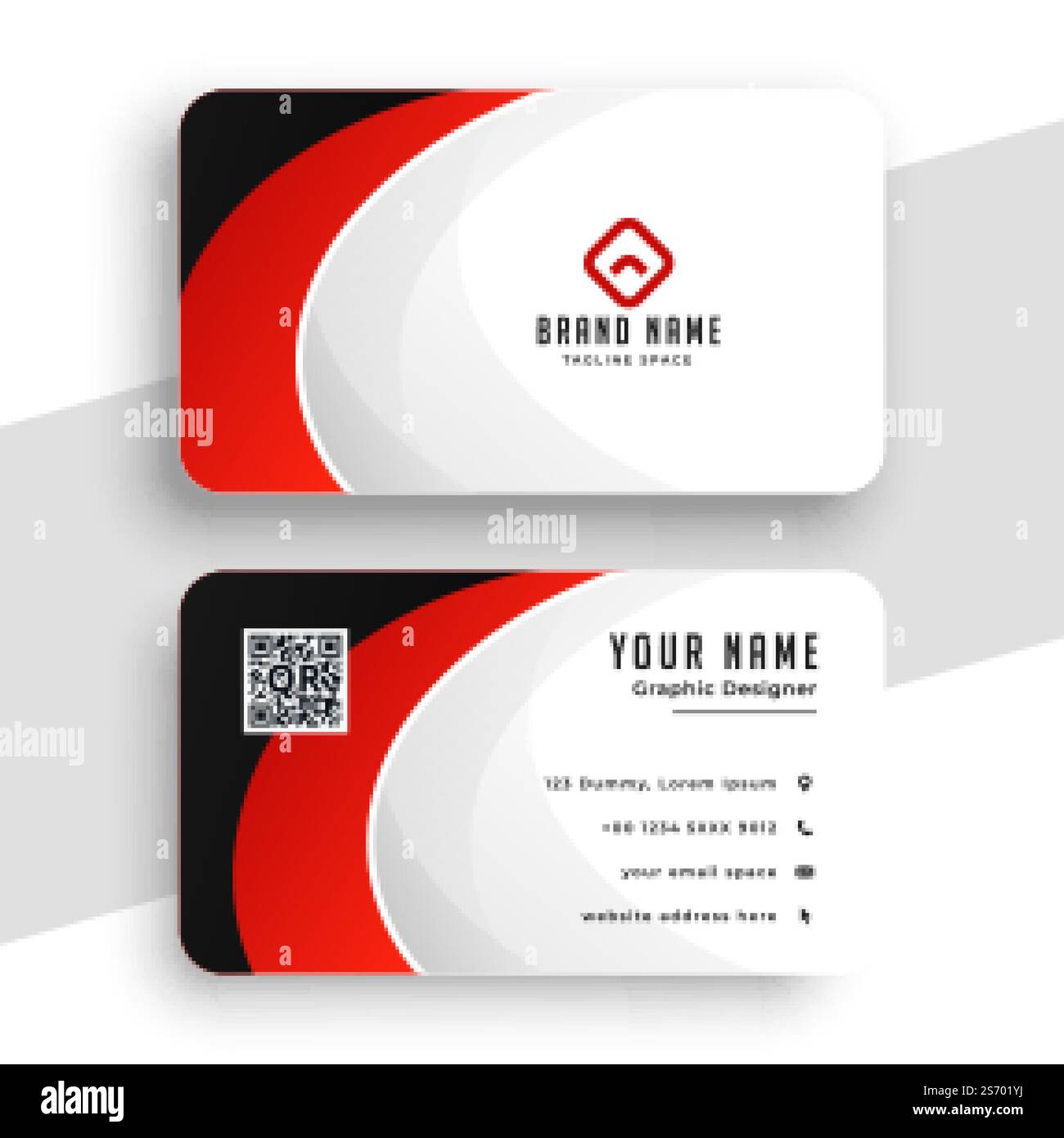 abstract red theme business card design Stock Vector Image & Art - Alamy